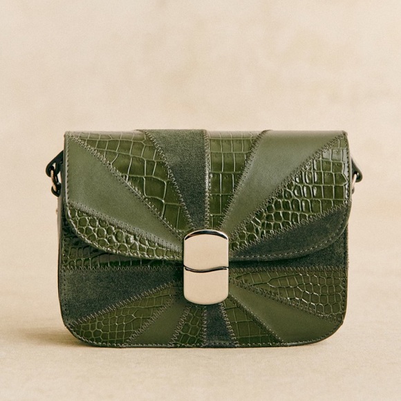 Bags | Nwt Green Leather Patchwork Mini Milo Bag By Sezane In Box With ...
